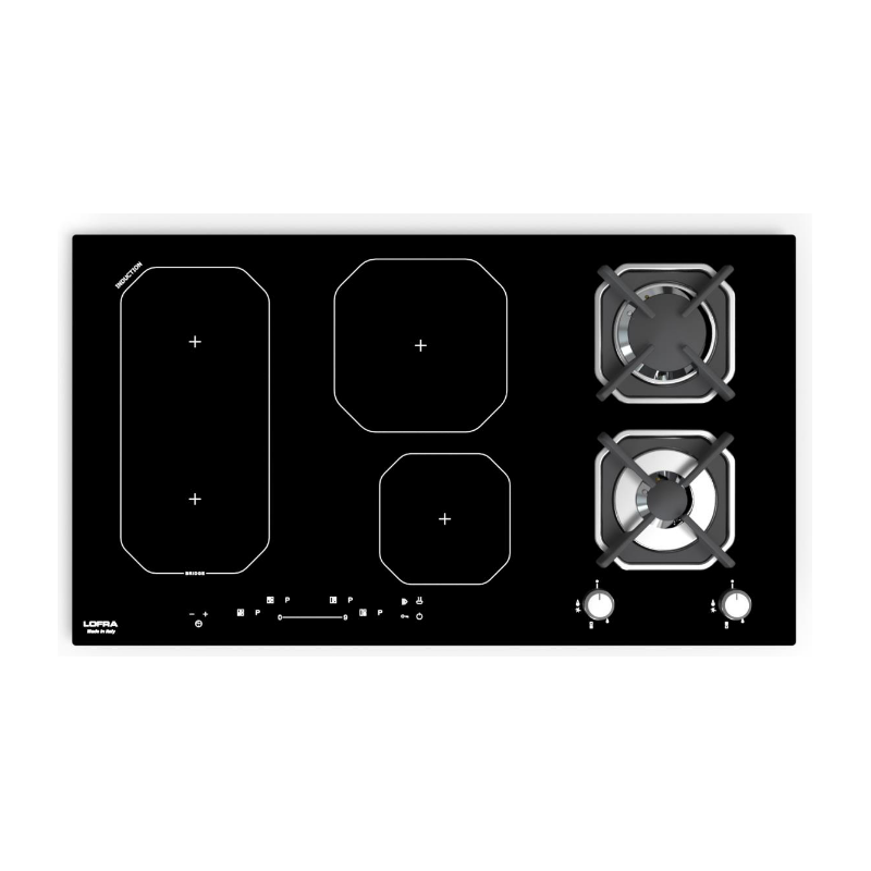 Plaque de cuisson mixte gaz + induction Lofra Dione 90 cm HGN924I