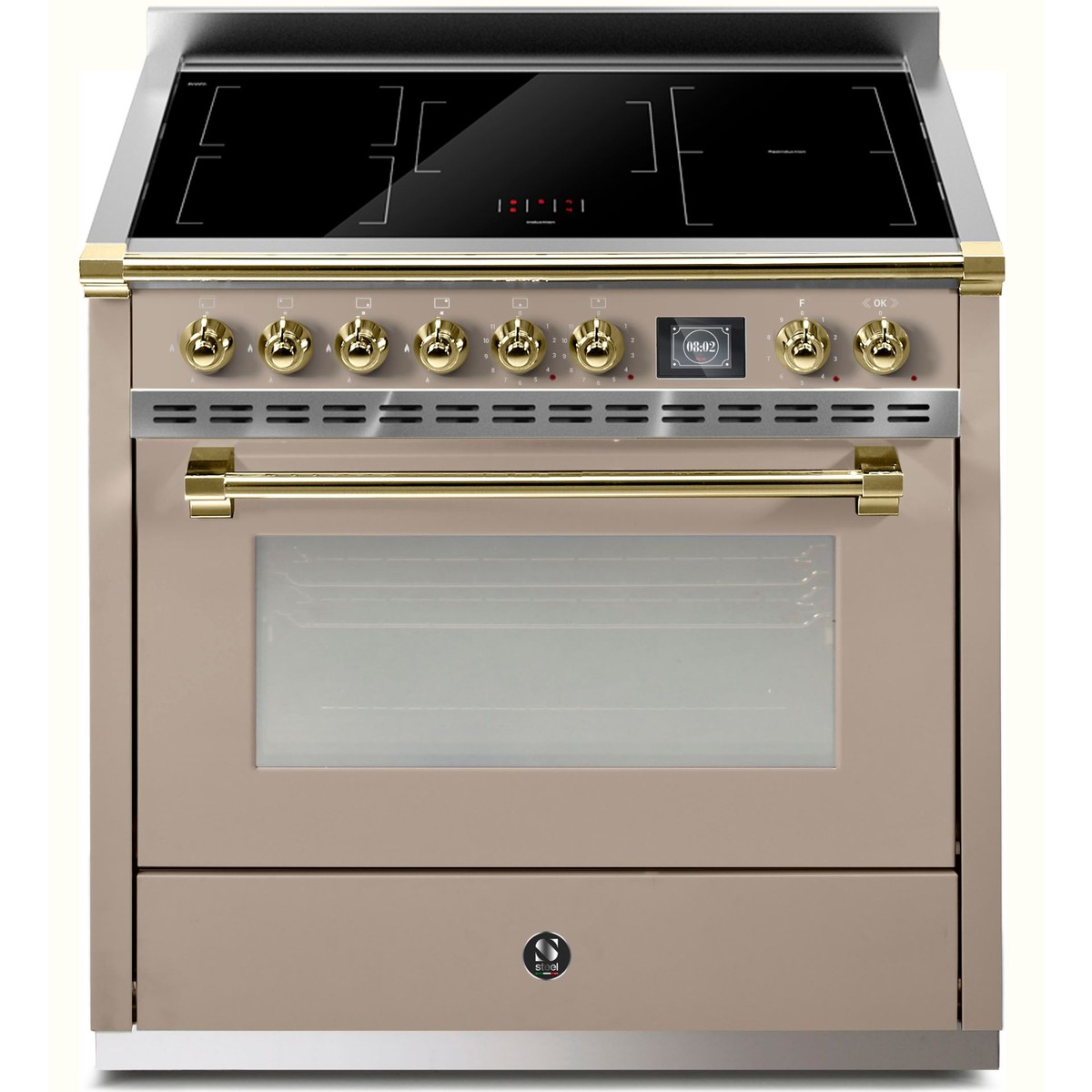 Piano de cuisson Steel Ascot 90 cm Combi-Steam Induction AQ9S-5FI