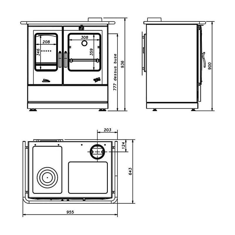 Cuisinière à bois GODIN 6,5kW Armonnie 2 | Cuisinières Grande Largeur